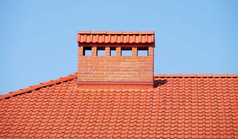 Roof of the House is Made of Red Tiles Stock Image - Image of built ...