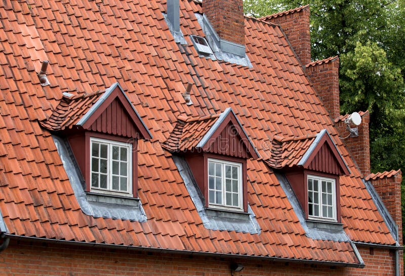 The Roof of the House with Nice Window Stock Image - Image of roofer ...