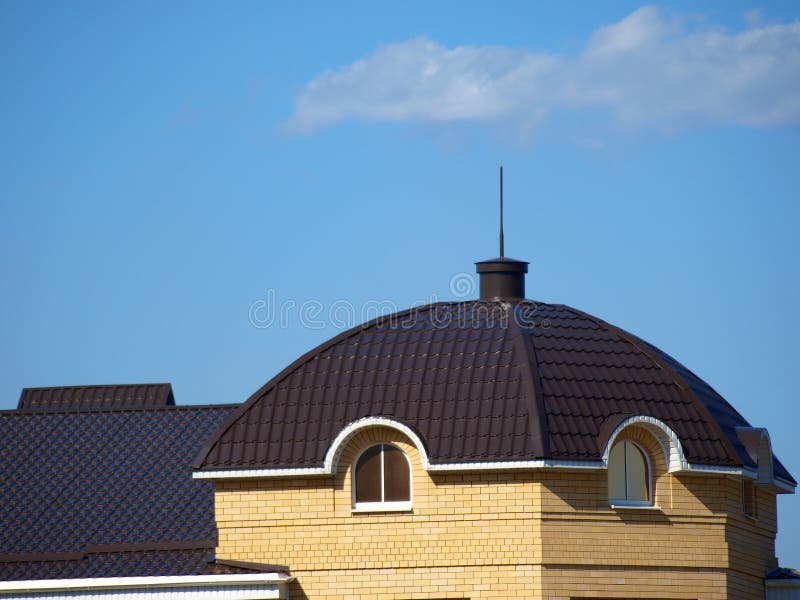 Roof of the House with a Tower Stock Photo - Image of brick, tower ...