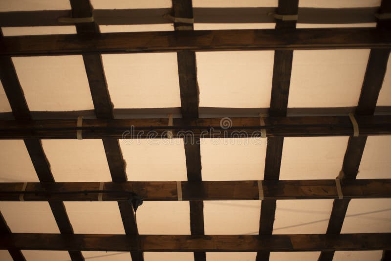 Roof Inside. Roof Made of Planks Stock Image - Image of blue, planks ...