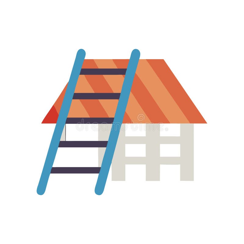 Roof Ladder Design for Secure Access Stock Vector - Illustration of ...