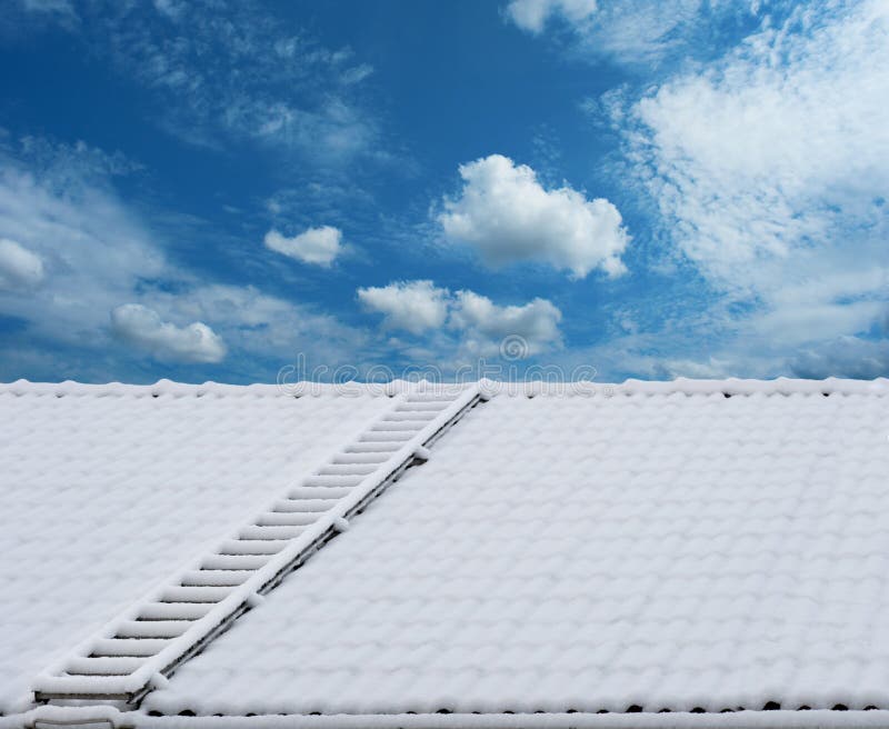 Roof ladder in snow stock image. Image of empty, snow - 38127193