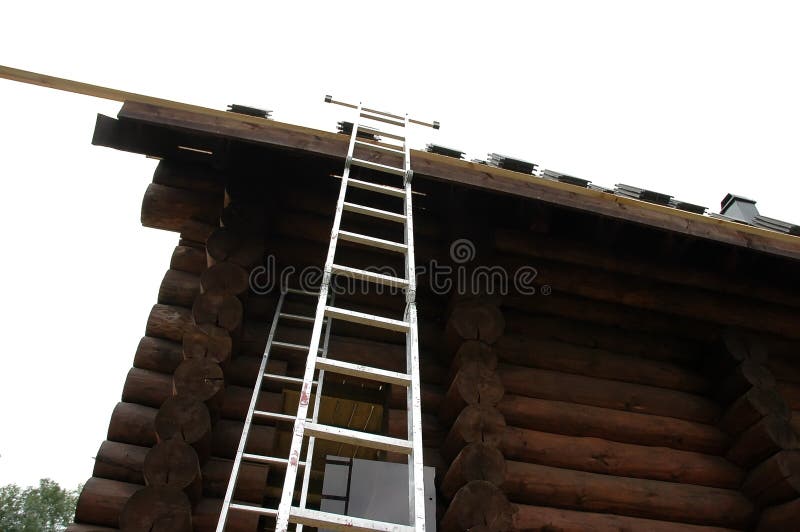 Roof Ladder and Tile Pattern Stock Photo - Image of rooftop, loft: 21323412