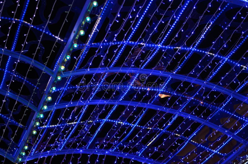 LED Lights Decoration On Roof Stock Photo - Image of bright, igniting ...