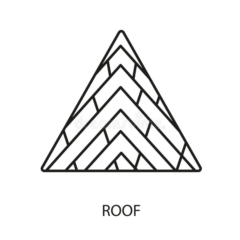 Roof Line Icon Vector with Editable Stroke Stock Vector - Illustration ...