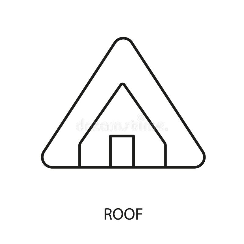 Roof Line Icon Vector with Editable Stroke Stock Vector - Illustration ...