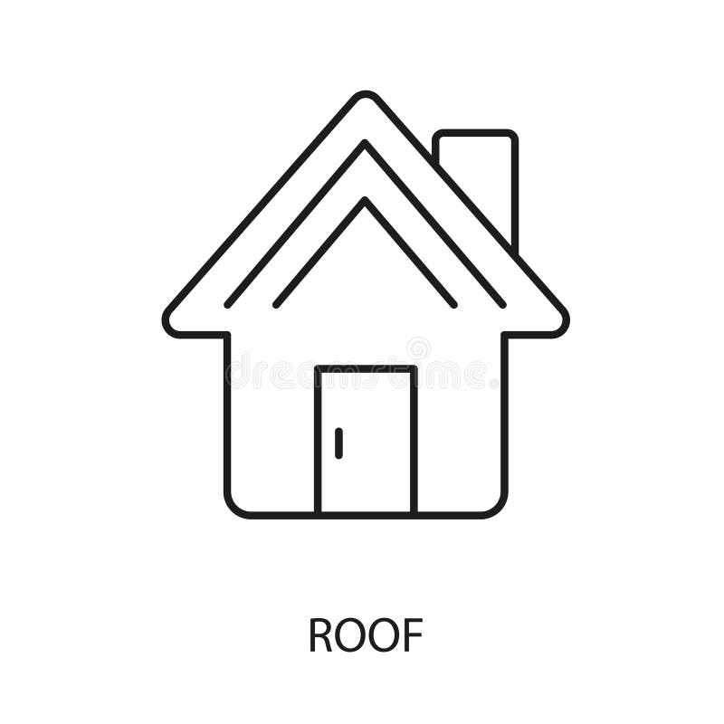 Roof Line Icon Vector with Editable Stroke Stock Vector - Illustration ...