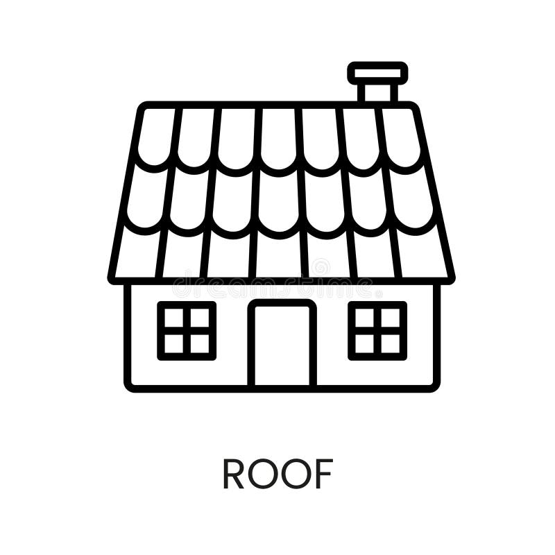 Roof Line Vector Icon with Editable Stroke Stock Illustration ...