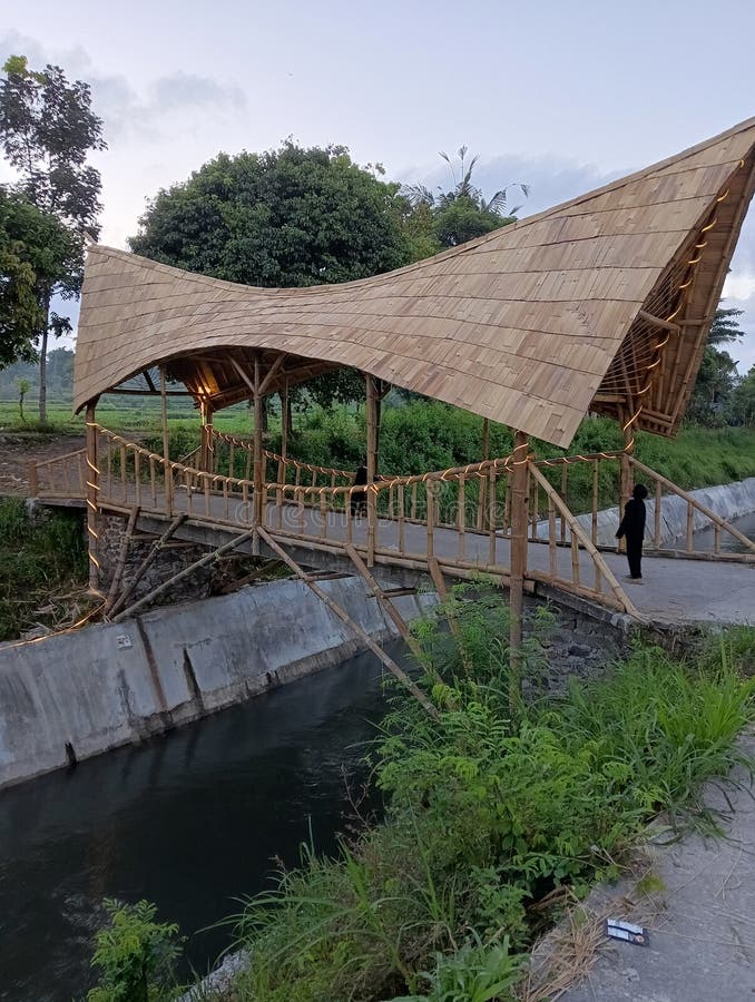 The Roof is Made of Bamboo Which is Full of Uniqueness Stock Image ...
