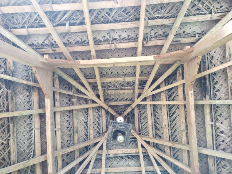 Roof made of coconut leaf stock image. Image of design - 249284209