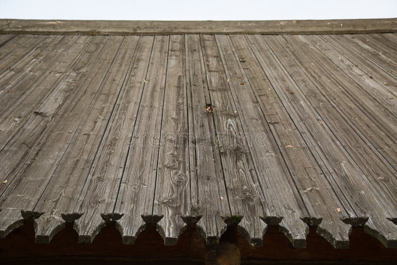 The Roof is Made of Old Softwood Boards with Curly Cutouts. Backgrounds ...
