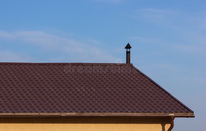 Roof Metal Sheets. Modern Types of Roofing Materials Stock Image ...