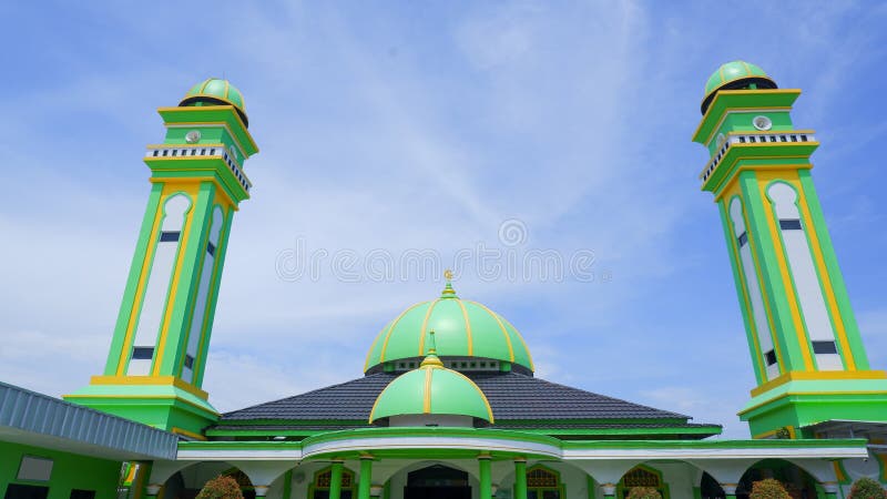 The Roof of the Mosque with Two Domes and Two Minarets Editorial Stock ...