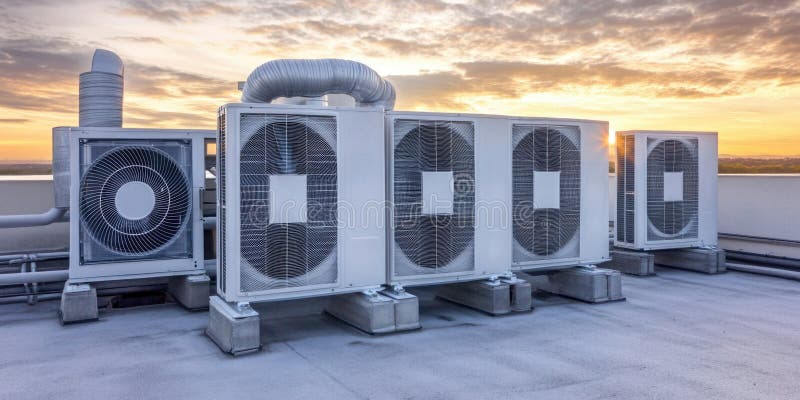 Roof-mounted Air Conditioning Units Stock Image - Image of exteriors ...