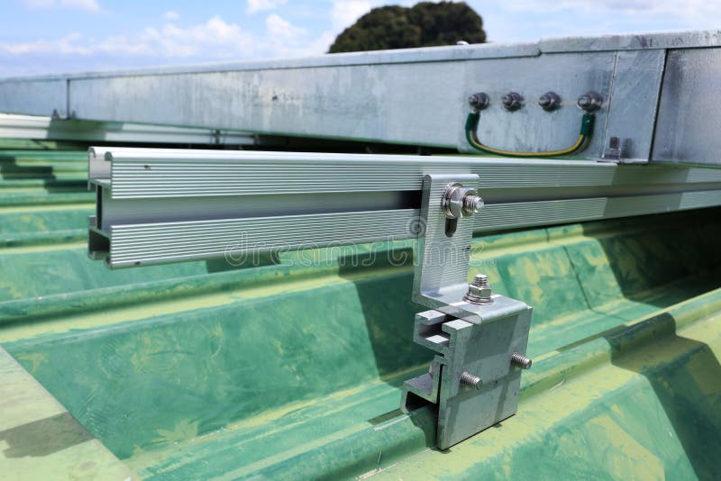 Roof Mounting Kits Clamp Type Supporting Electrical Wireway Stock Photo ...