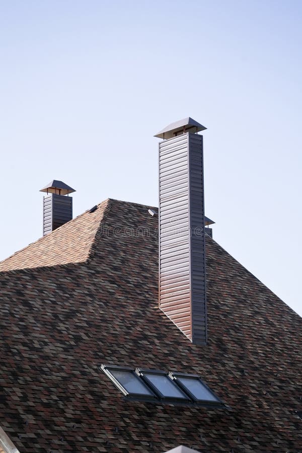 Pink and Red Tile Shingles on a Roof Stock Image - Image of ...