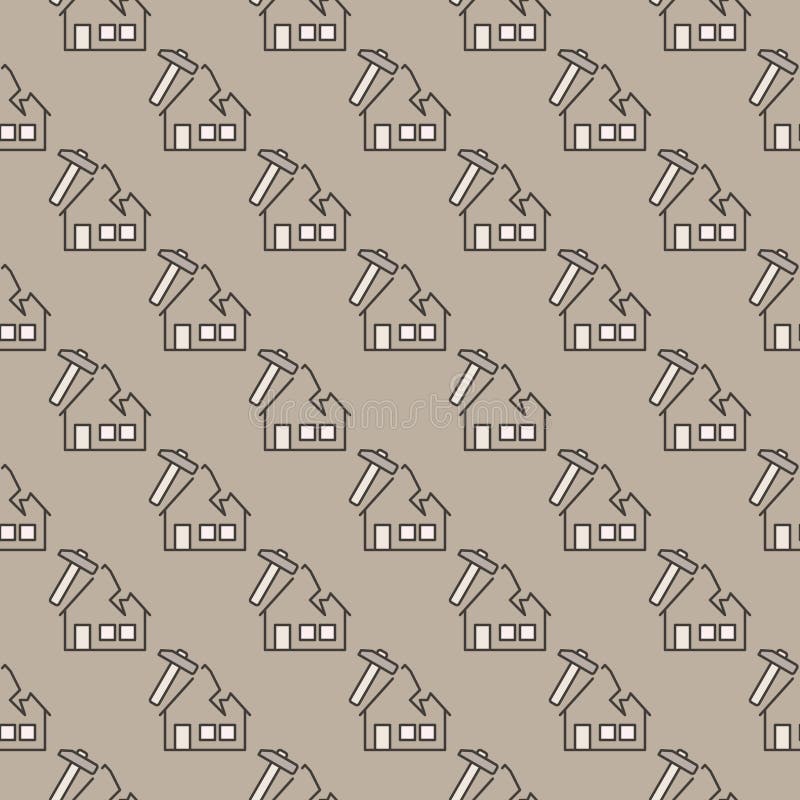 Roof Repair and Installation Vector Colored Seamless Pattern Stock ...