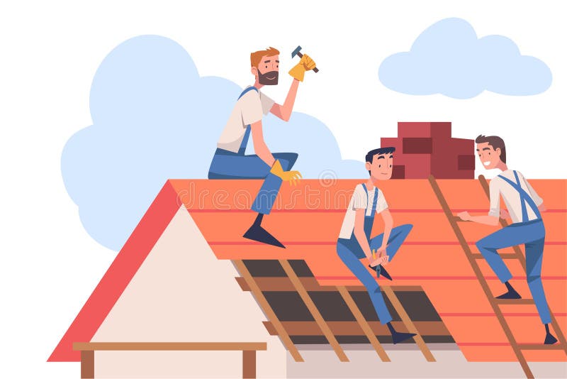 Roofing Workers Stock Illustrations – 123 Roofing Workers Stock ...
