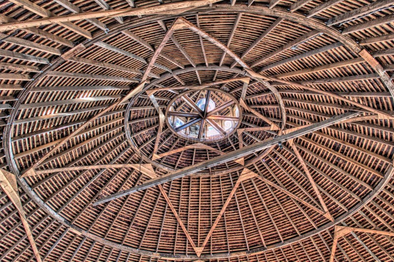 Roof of a round Barn stock photo. Image of shaped, symmetry - 48498796