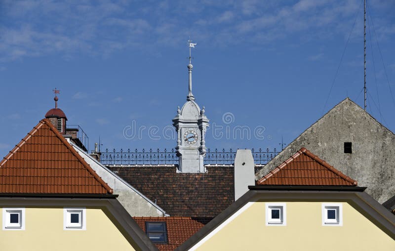 Roof Scenery with Townhall Tower Stock Photo - Image of scape, tower ...