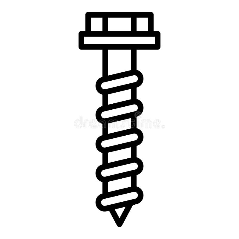 Screw-bolt Icons Set, Outline Style Stock Vector - Illustration of ...