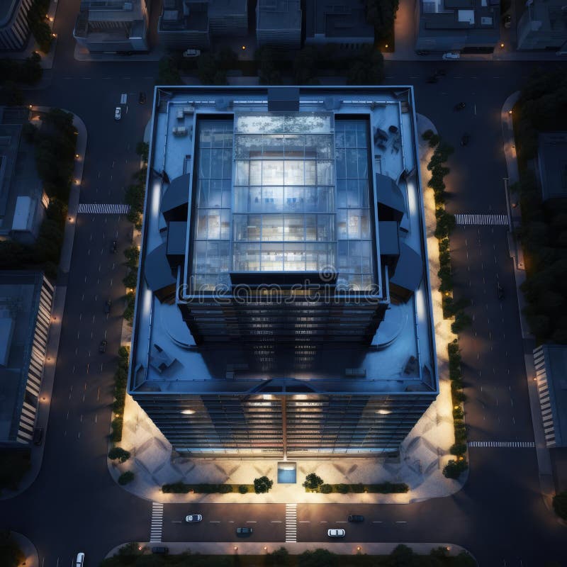 Skyscraper Top View, New Technologies Stock Illustration - Illustration ...