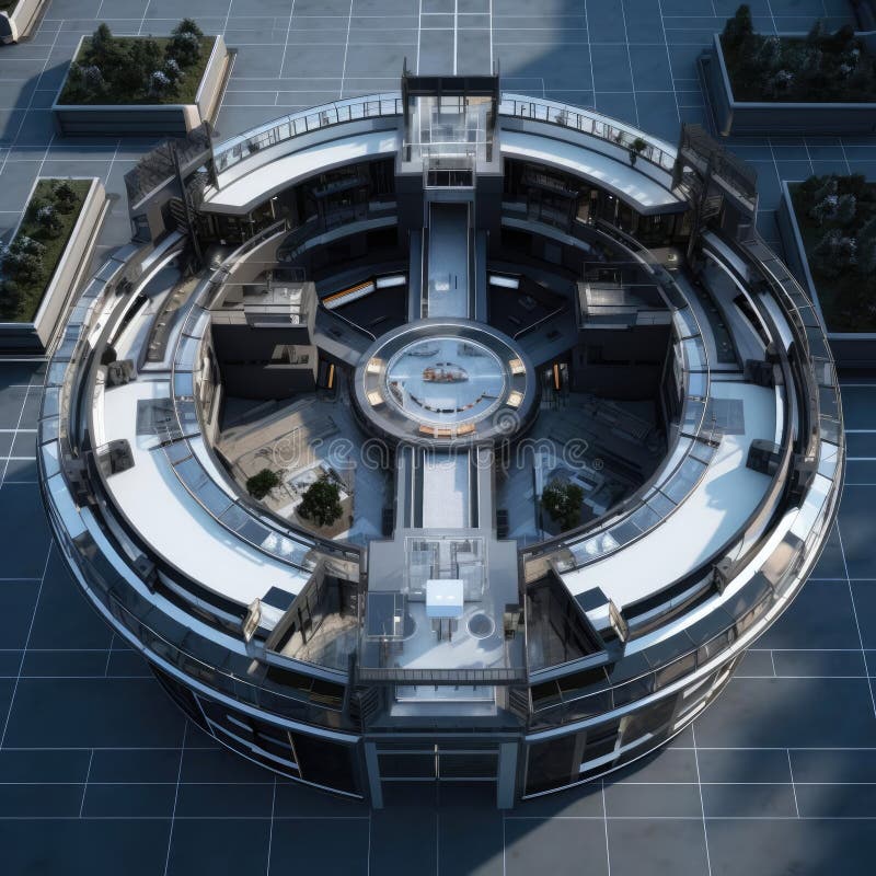 Skyscraper Top View, New Technologies Stock Illustration - Illustration ...