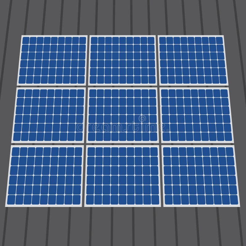 Roof with solar panels stock vector. Illustration of alternative ...