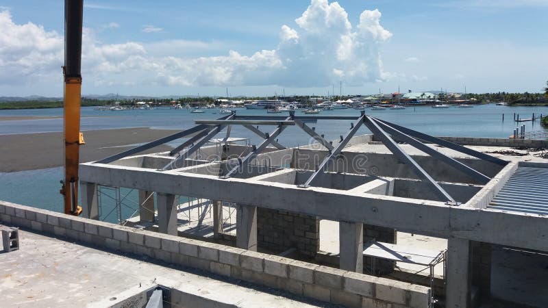 Roof Steel Construction Fiji Stock Photo - Image of construction, mast ...