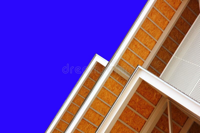 Roof Steel Structure Geometric Design Isolate on Blue Stock Image ...
