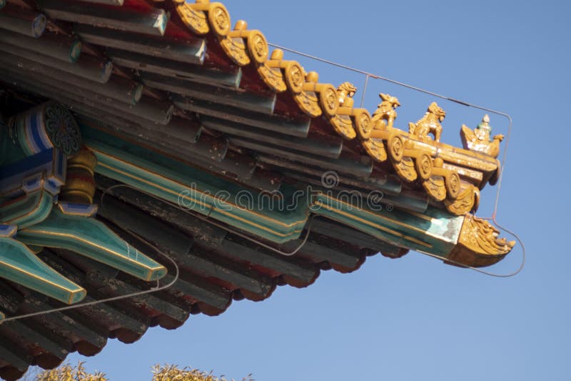 Roof Structure of Chinese Traditional Building Stock Image - Image of ...