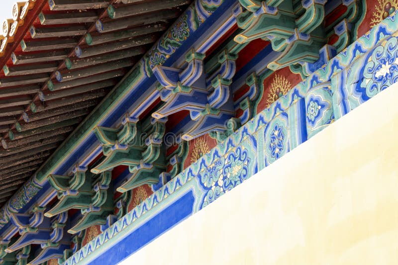 Roof Structure of Chinese Traditional Building Stock Photo - Image of ...