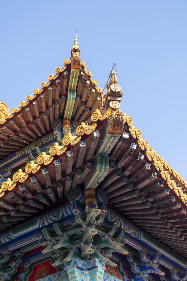 Roof Structure of Chinese Traditional Building Stock Photo - Image of ...