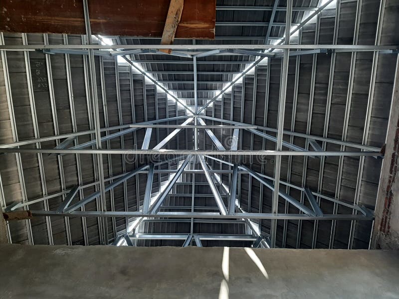 Roof Structure and Construction of House Building Stock Photo - Image ...