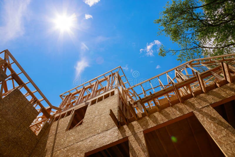 Home Framing a Single Family Under Construction Stock Photo - Image of ...