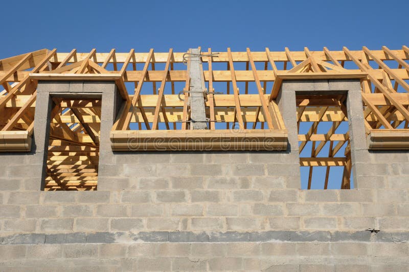 Roof Structure of an House in Ile De France Stock Photo - Image of ...