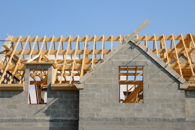 Roof Structure of an House in Ile De France Stock Image - Image of ...