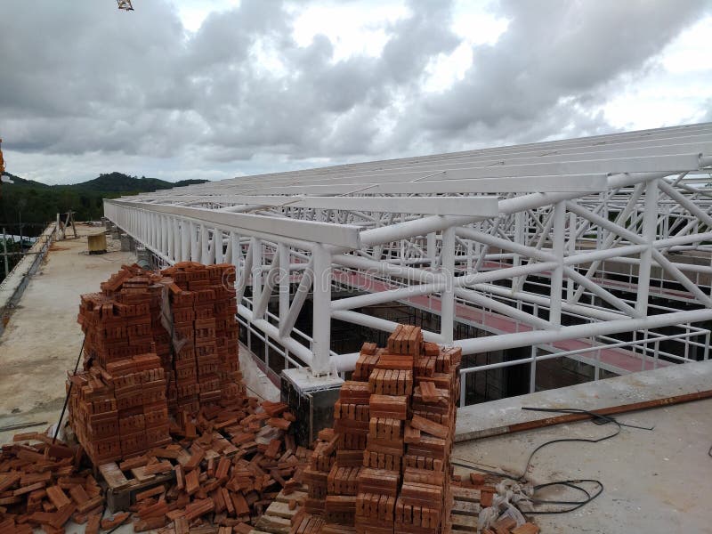Roof structure stock photo. Image of steel, roof, work - 94147906