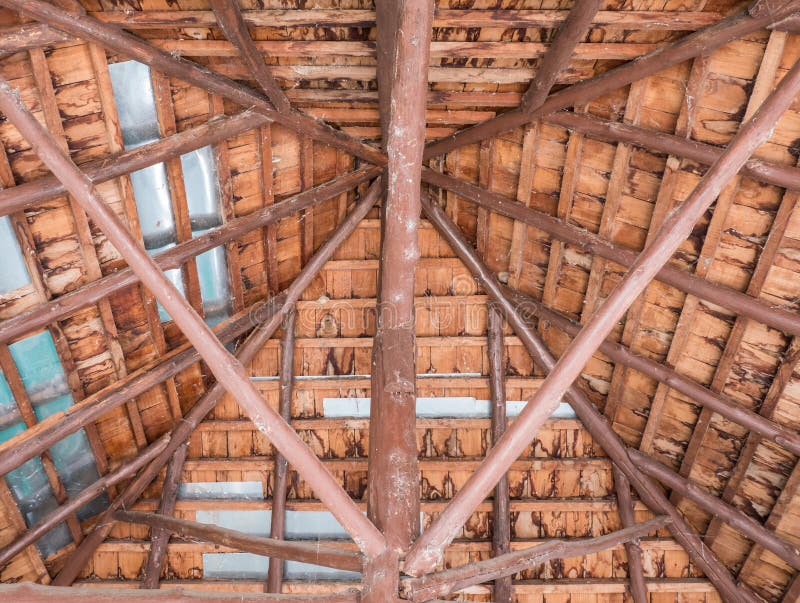 Roof Structure from the Teak Timber. Stock Image - Image of frame ...