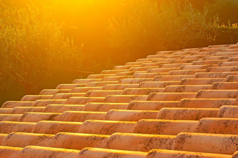 Roof at sunset stock image. Image of sunset, roof, flare - 37509751