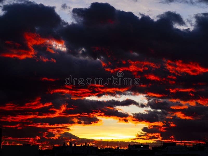 Roof sunset stock image. Image of horizon, light, colourful - 137594771