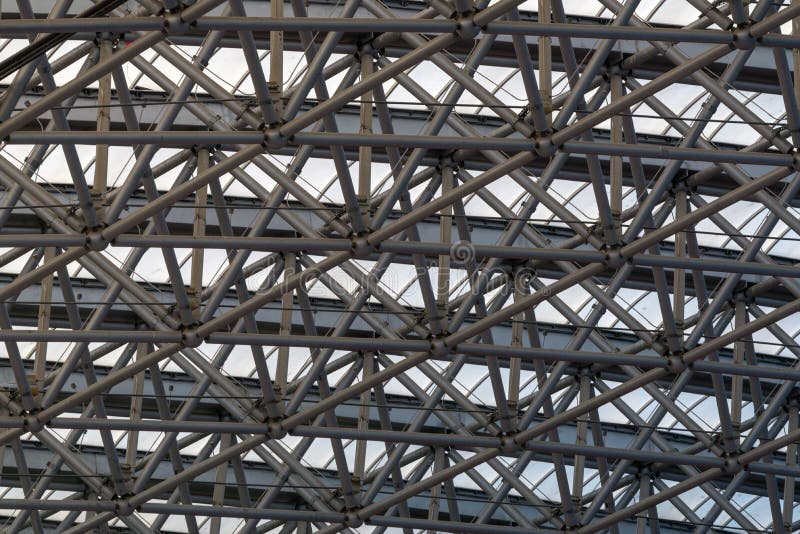 Roof Supporting Metal Structures Stock Photo - Image of high ...