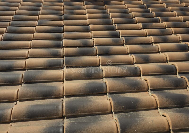 Roof Terracotta Tiles Pattern Stock Image - Image of black, protective ...