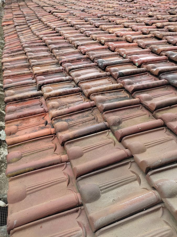 Roof Tile of an Old House in Rustic Color, Eye Angle Stock Photo ...