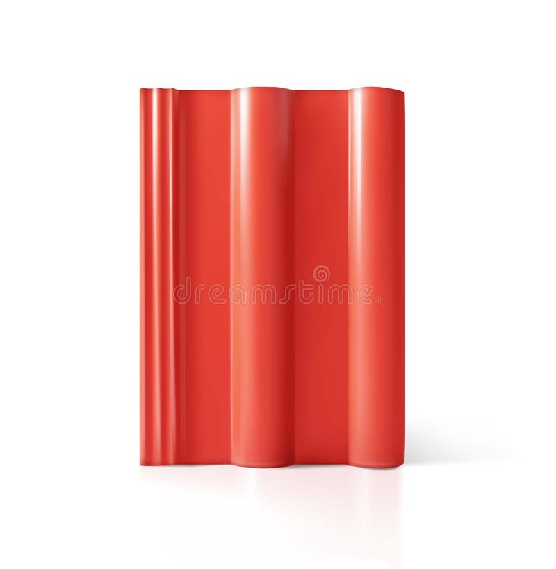 Roof Tile. Red. Building Materials. on a White Background Stock ...