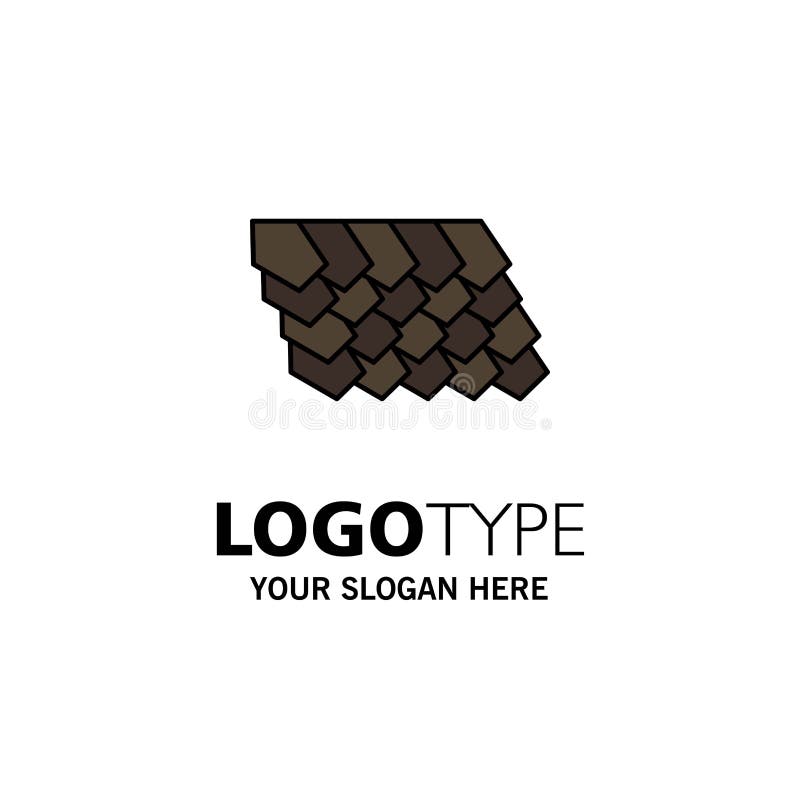 Roof, Tile, Top, Construction Business Logo Template. Flat Color Stock ...