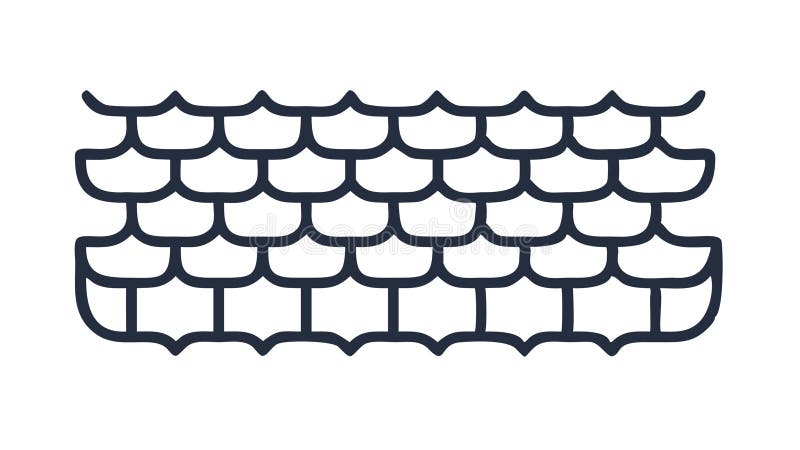 Roof Tiles Pattern Icon Building Material Architecture, Vector Design ...