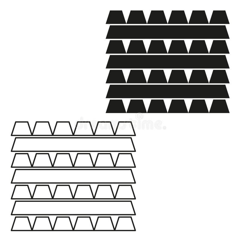 Roof Tiles Vector. Stacked Roof Shingles. Black Solid and Outline Style ...
