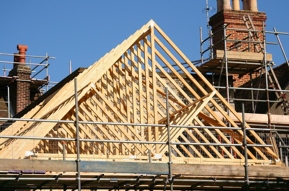 Roof timber frame stock photo. Image of scaffolding, residence - 3788110