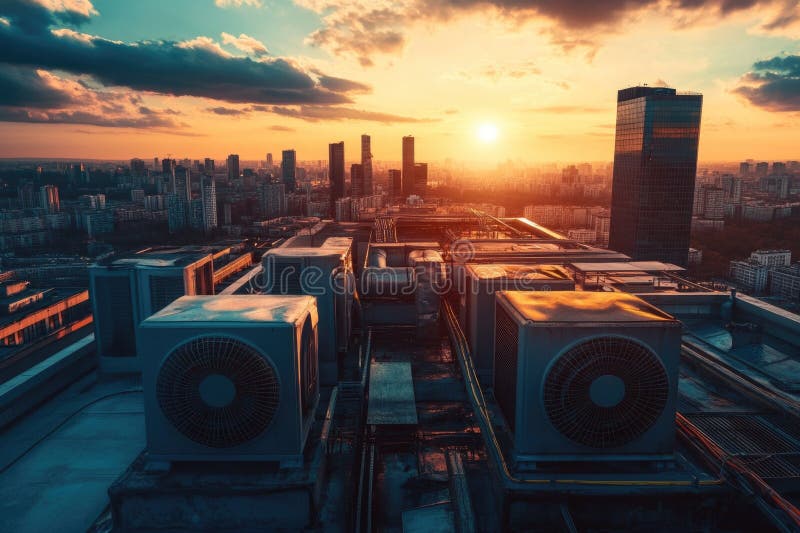 Roof-top Air Conditioning Units Stock Image - Image of design ...